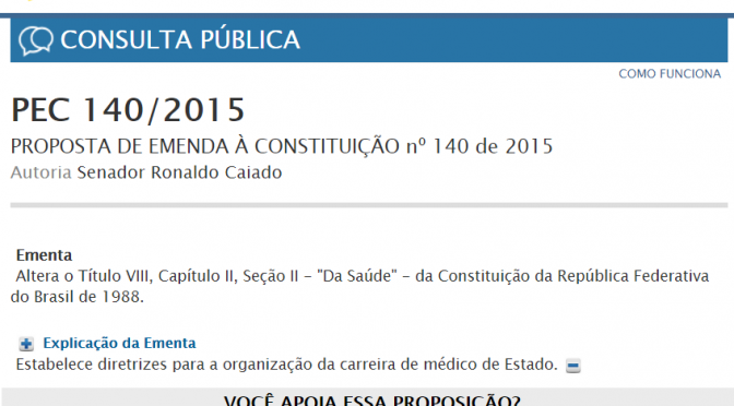 CARREIRA DE MÉDICO DE ESTADO: APOIE!